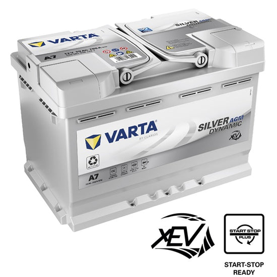 Bateria automóvel 12V 70Ah 760A VARTA Start-Stop Silver Dynamic AGM A7 ...